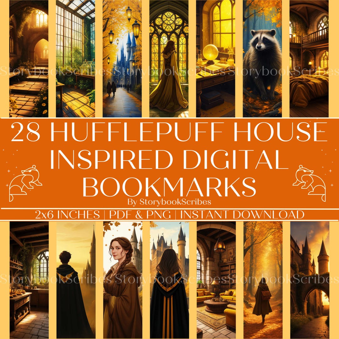28 Hufflepuff House Inspired Printable Bookmarks | Instant Download PNG ...