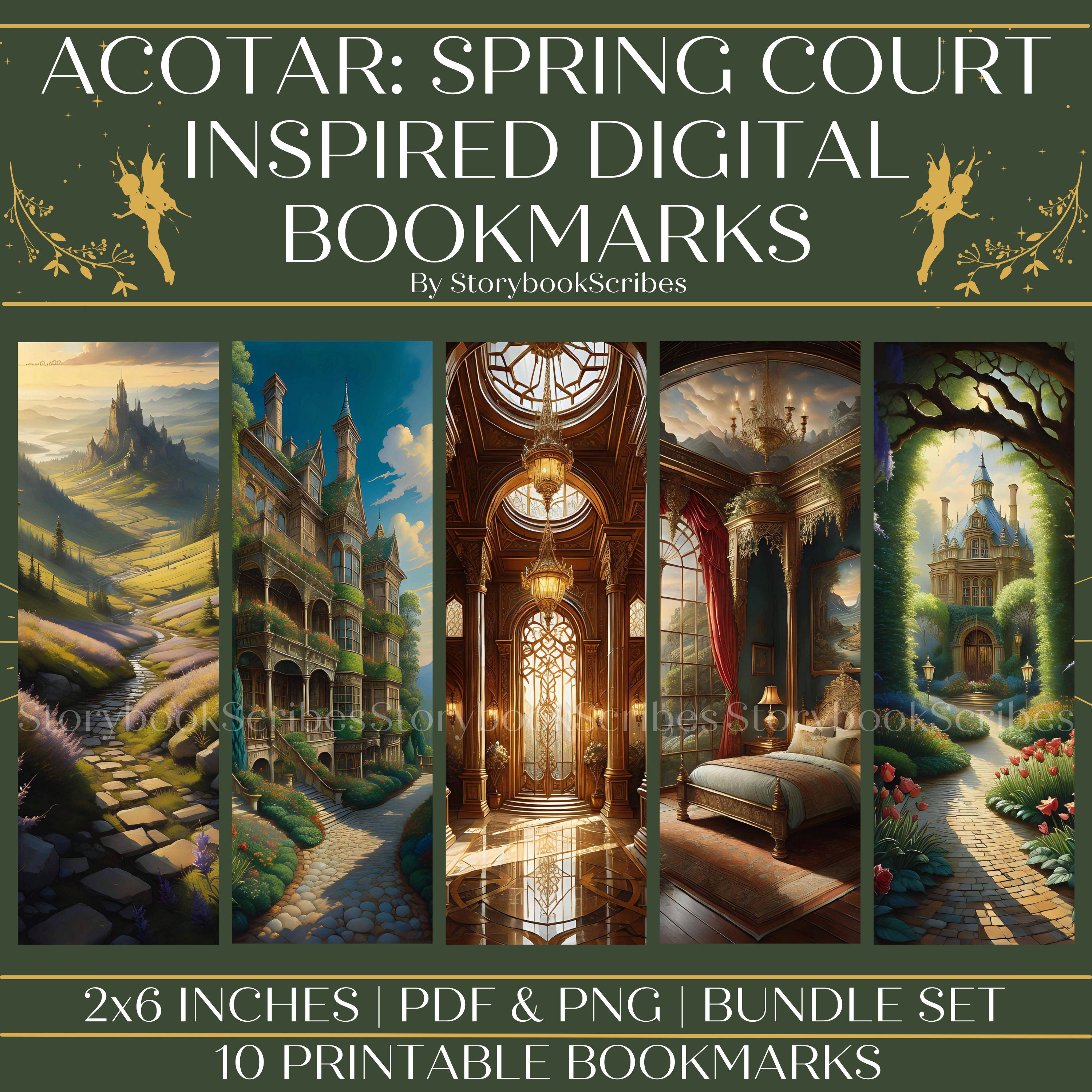 10 'ACOTAR: Spring Court' Inspired Digital Bookmarks Instant Download ...