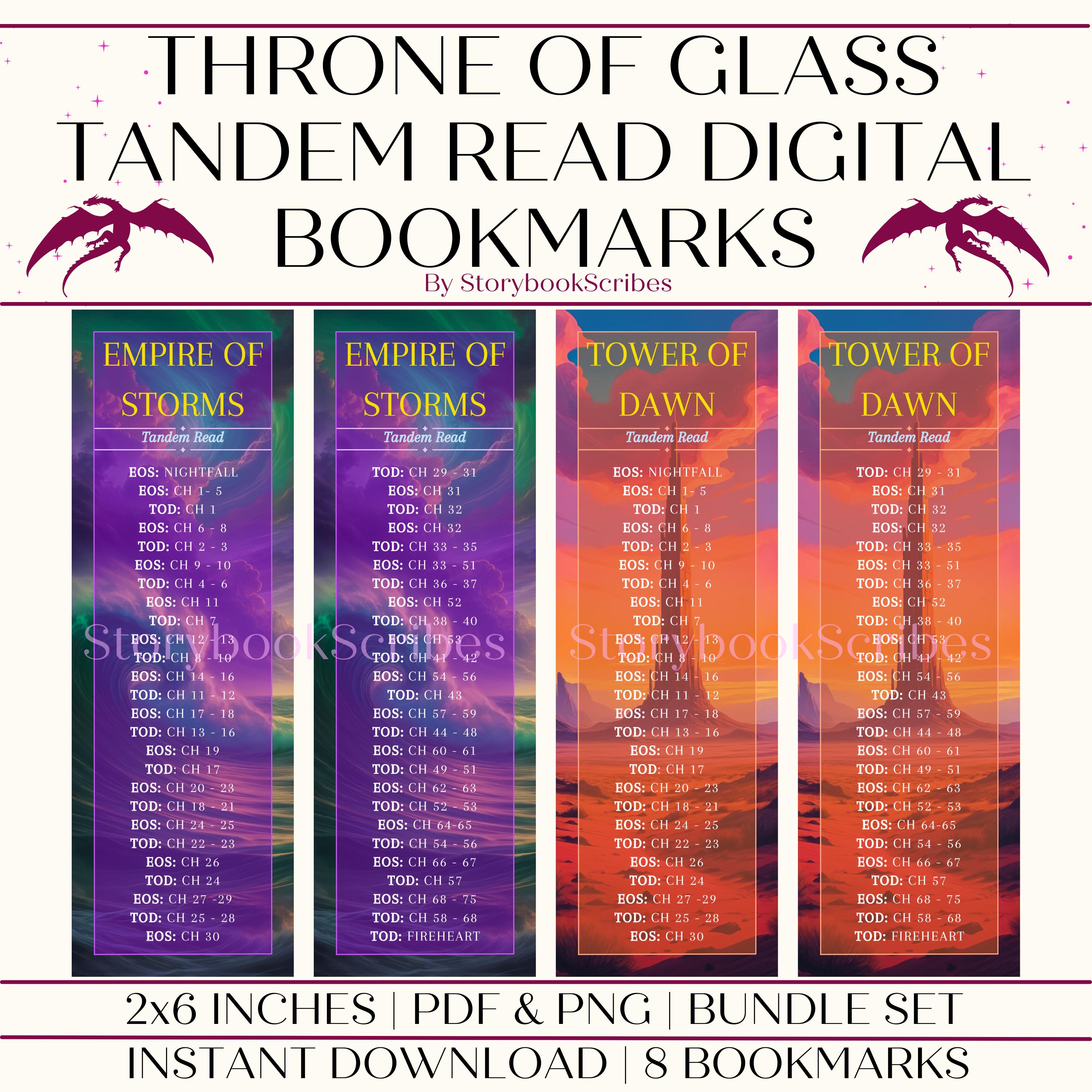 8 Throne of Glass Tandem Read Printable Bookmarks | Aesthetic Fantasy ...