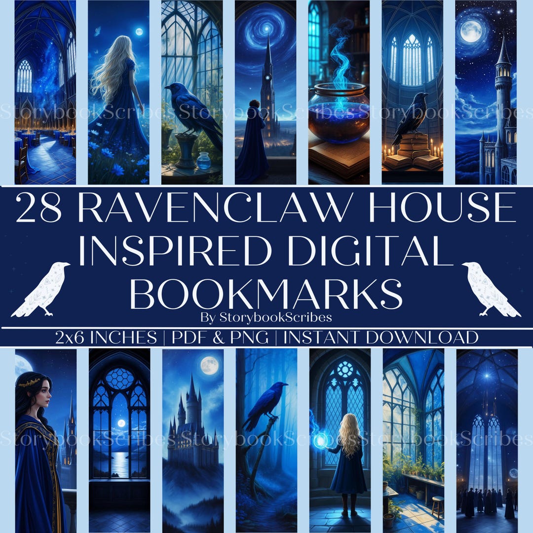 28 Ravenclaw House Inspired Printable Bookmarks | Instant Download ...