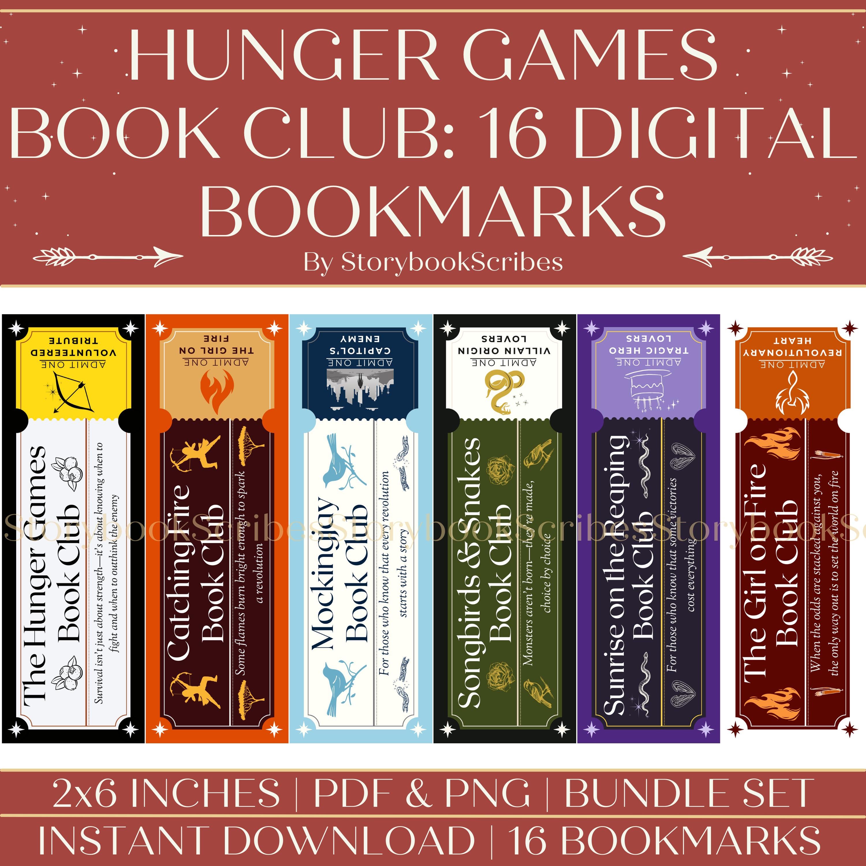 16 Hunger Games Inspired Book Club Printable Bookmarks | Instant ...