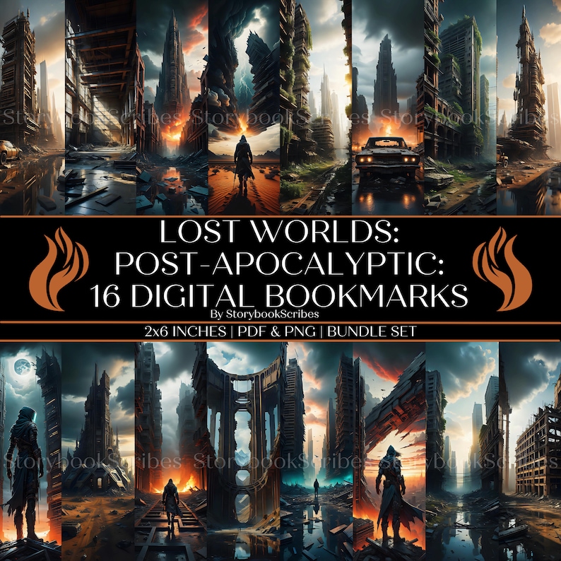 16 Post Apocalyptic Printable Bookmarks Instant Download Futuristic ...