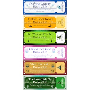 6 WICKED Inspired Book Club Printable Bookmarks | Instant Download PNG ...