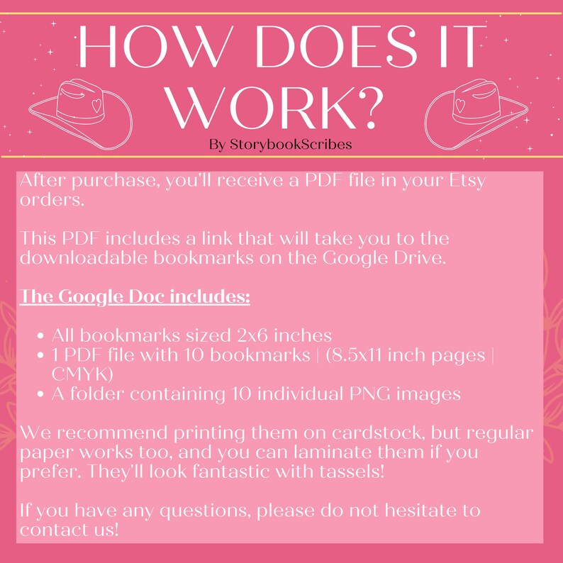 10 Wild West Cowboy Digital Bookmarks Instant Download PDF & PNG Girly ...