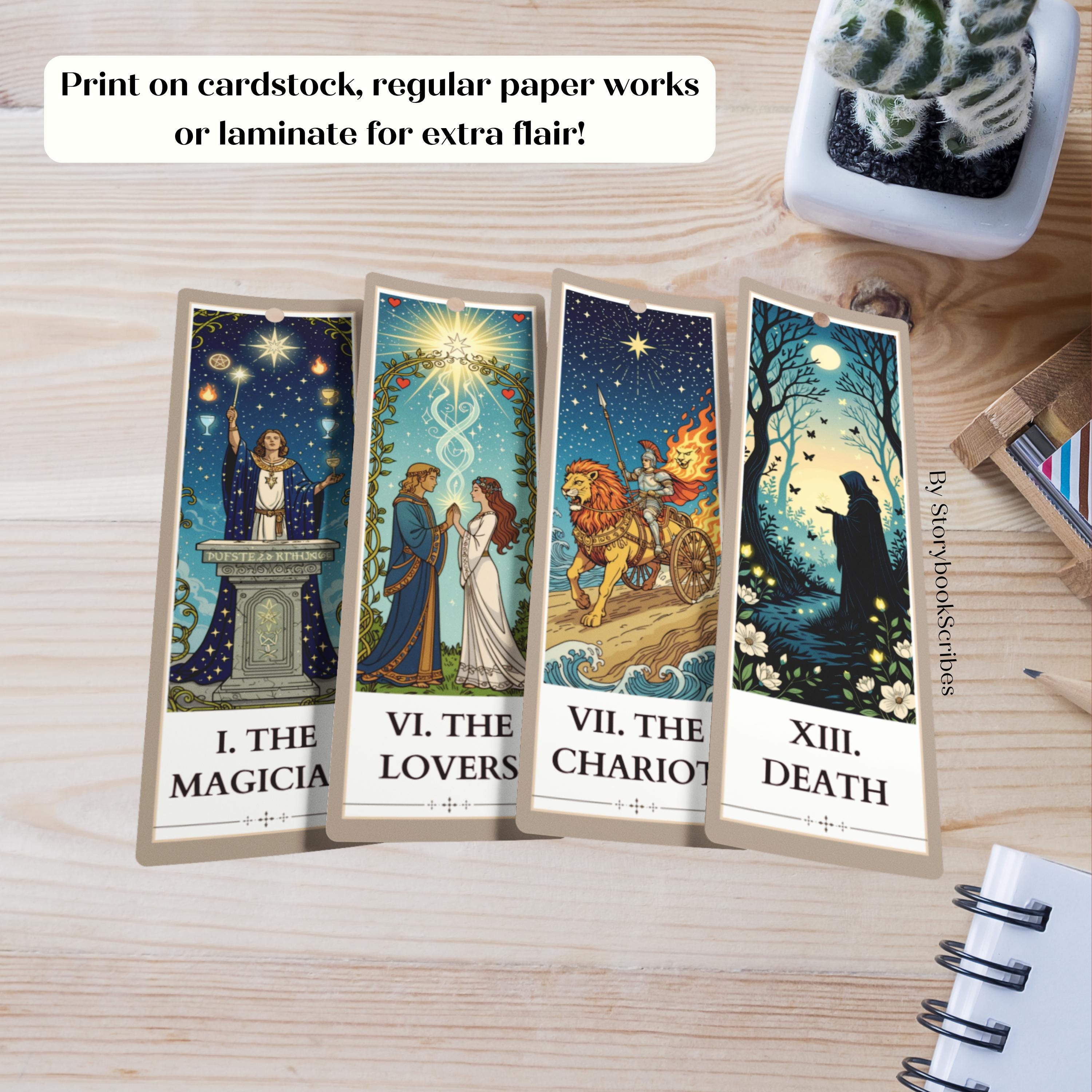 22 Tarot Cards Printable Bookmarks | Instant Download PNG PDF | Major ...