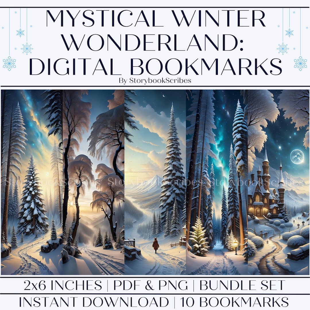 10 Winter Wonderland Digital Bookmarks | Instant Download PNG & PDF ...
