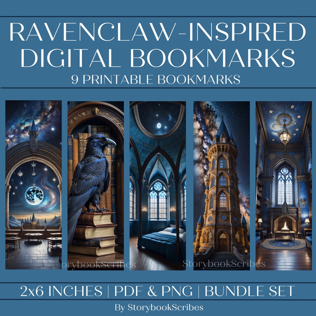 9 Ravenclaw-inspired Printable Bookmarks Digital Download PNG & PDF ...