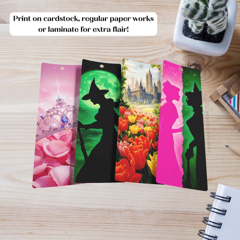 14 WICKED Inspired Printable Bookmarks | Instant Download PNG PDF ...