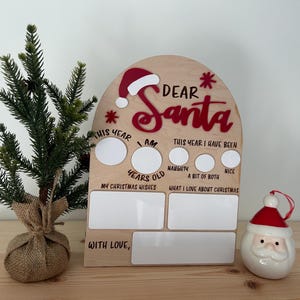 Dear Santa Board, Personalized Christmas List, Christmas Gift - Etsy