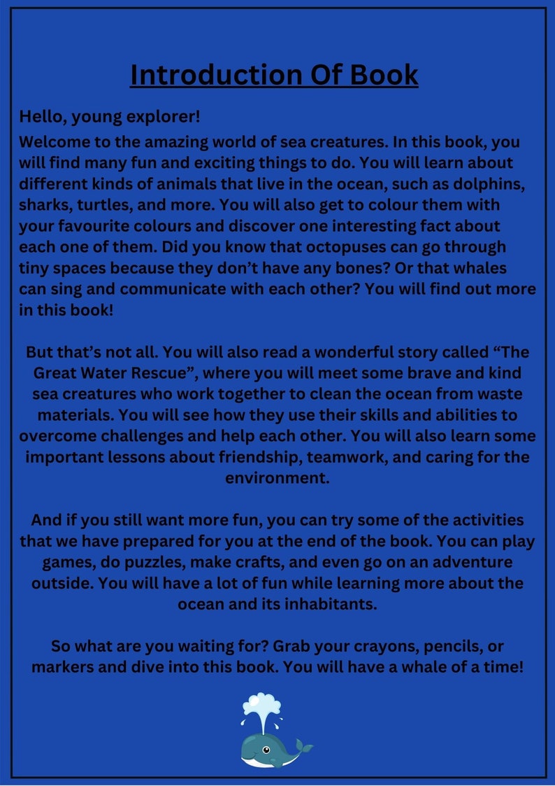 A Colouring Book of Sea Creatures Book for Kids, 38 Pages of Fun ...