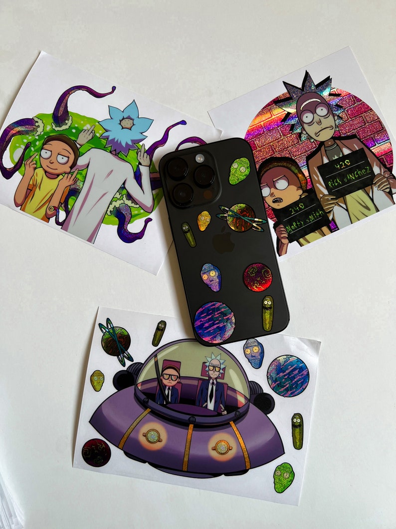 Space Cruiser Rick and Morty Sticker / Middle Finger Rick and Morty Car ...