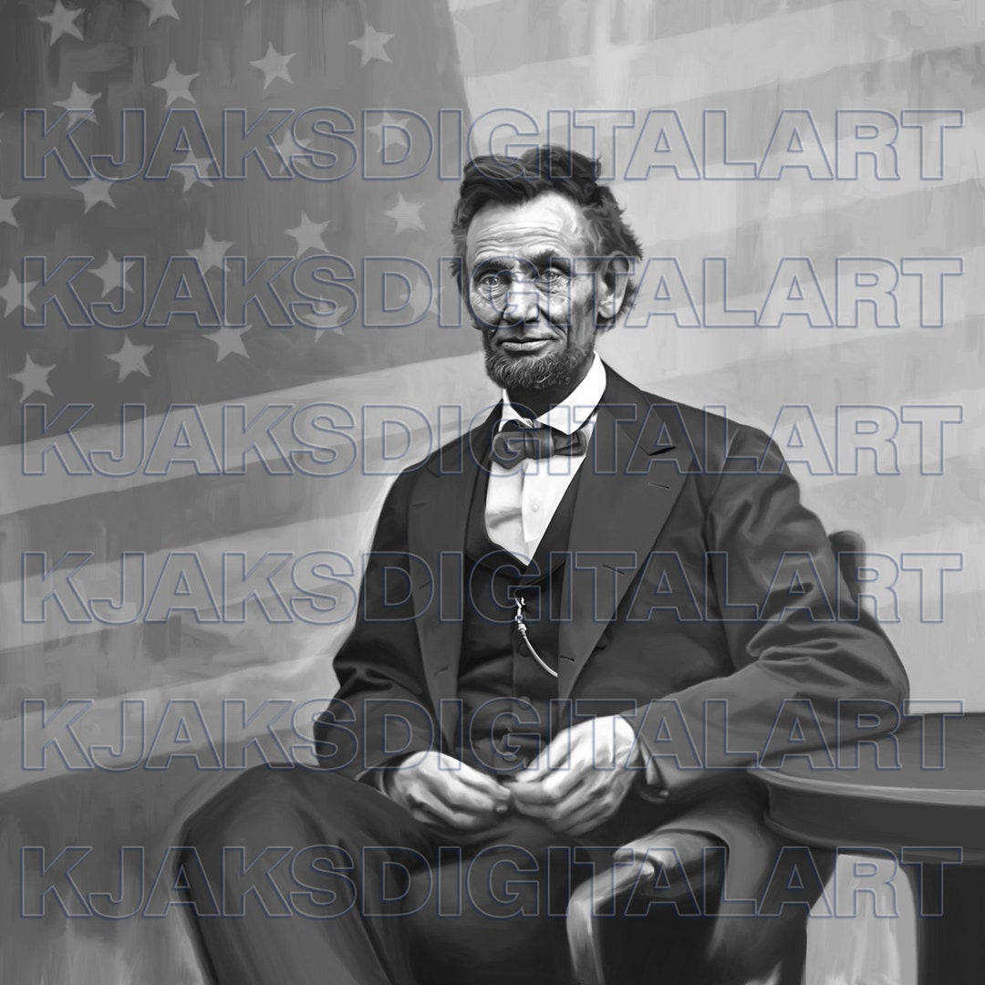 Abraham Lincoln Digital Painting 2 JPG - Etsy
