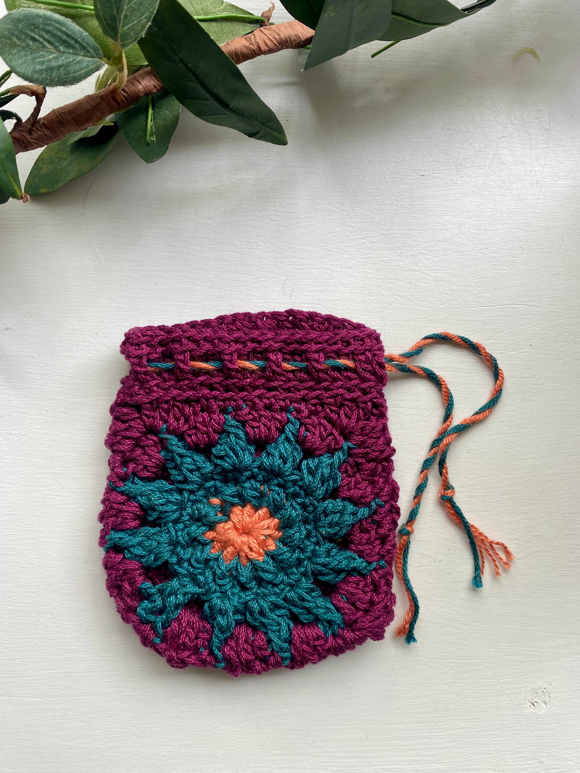 Crochet Drawstring Pouch Crochet Pouch Drawstring Bag Crochet Pouch Bag ...