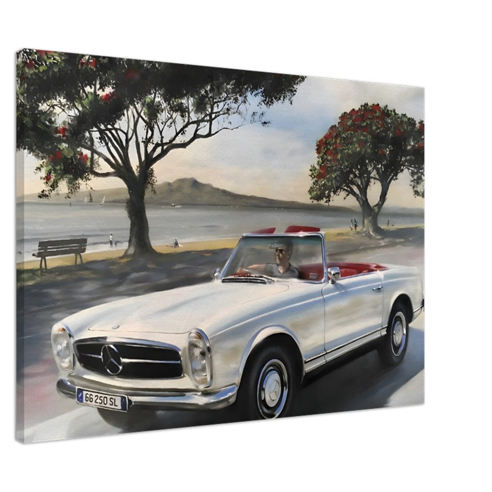 1966 Mercedes-benz W113 250 SL Pagoda Oil on Canvas Wall Art Print ...