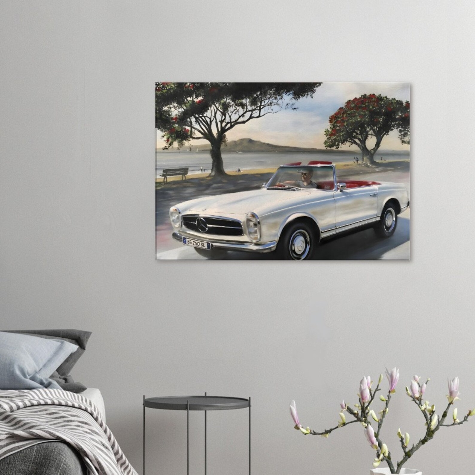 1966 Mercedes-benz W113 250 SL Pagoda Oil on Canvas Wall Art Print ...