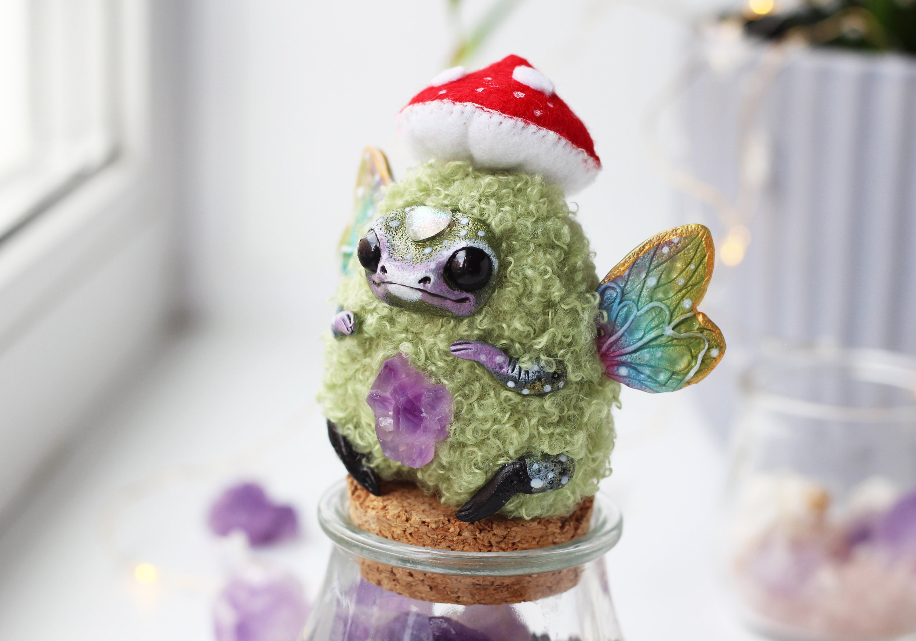 Miniature Art Doll Frog , Collectible Fluffy Plush Toy Toad , Ooak ...