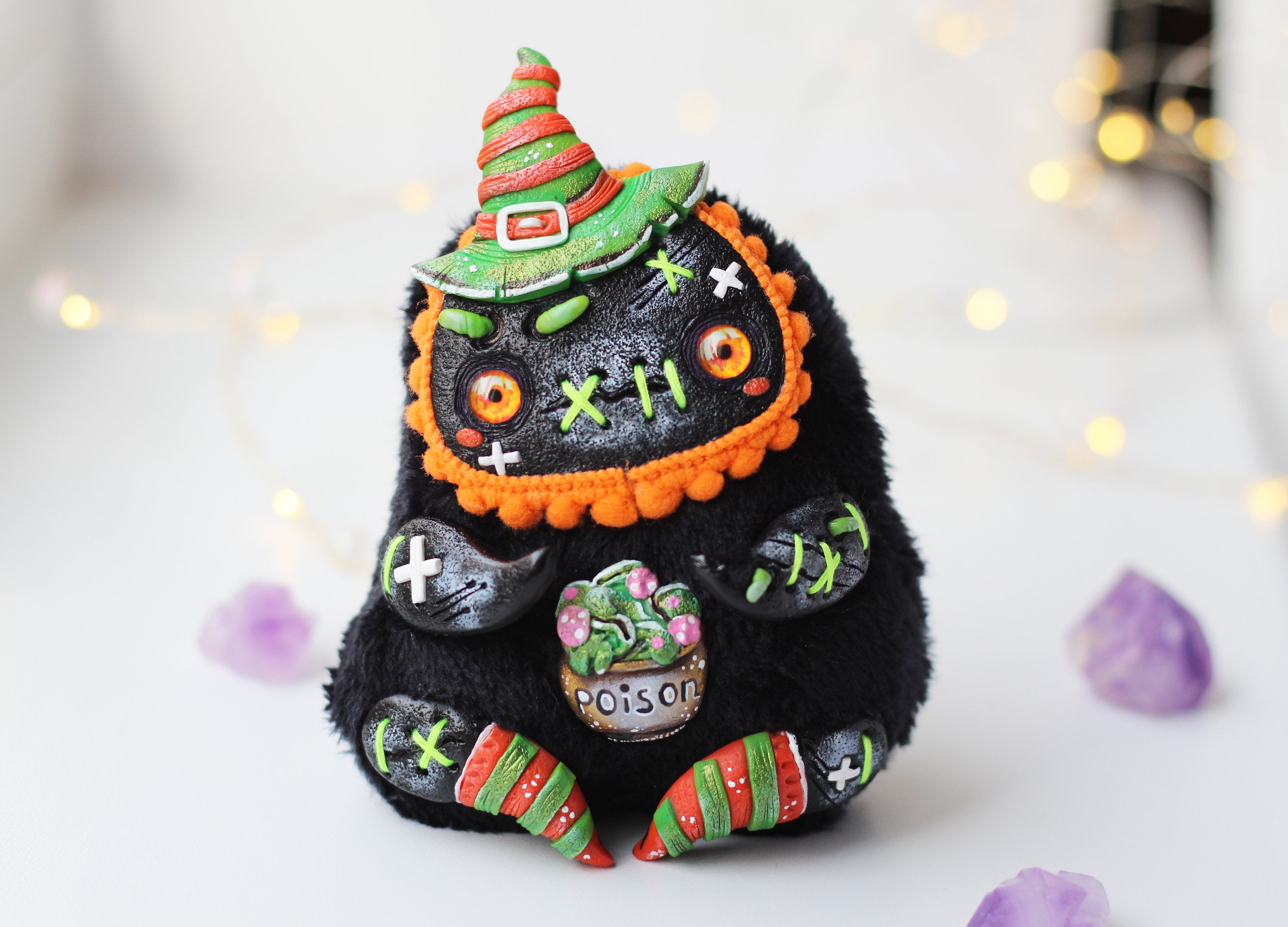 Creepy Ooak Monster Doll, Plush Black Monster Toy in One Copy ...