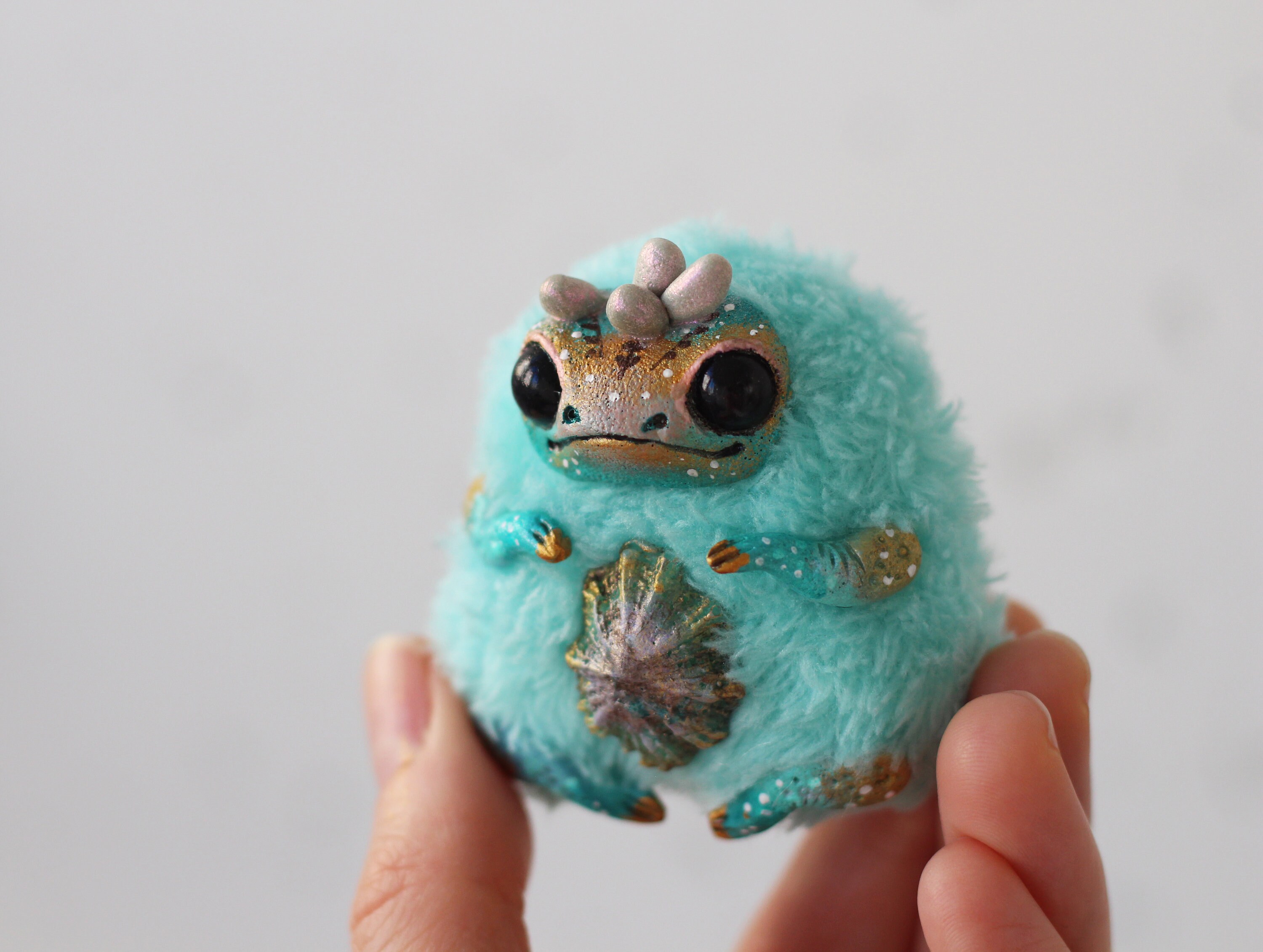 Art Doll Frog, Plush Cute Ooak Toad, Miniature Collectible Fluffy Frog ...