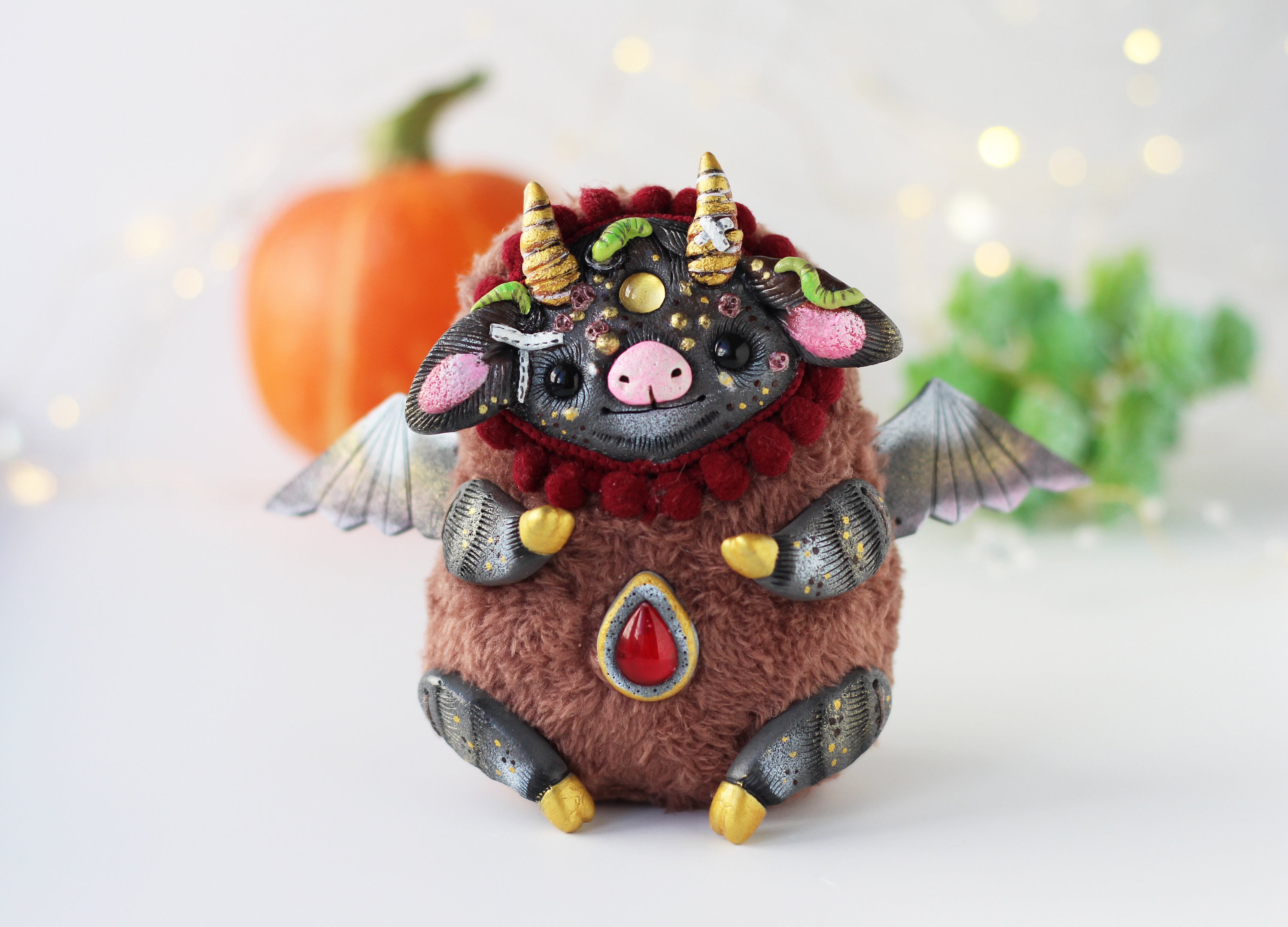 Creepy Monster Doll, Fluffy Plush Art Toy in a One Copy . Little ...