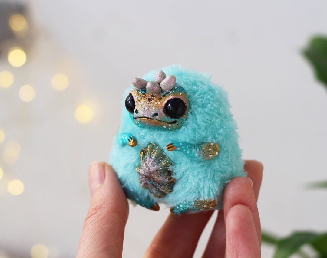 Art Doll Frog, Plush Cute Ooak Toad, Miniature Collectible Fluffy Frog ...