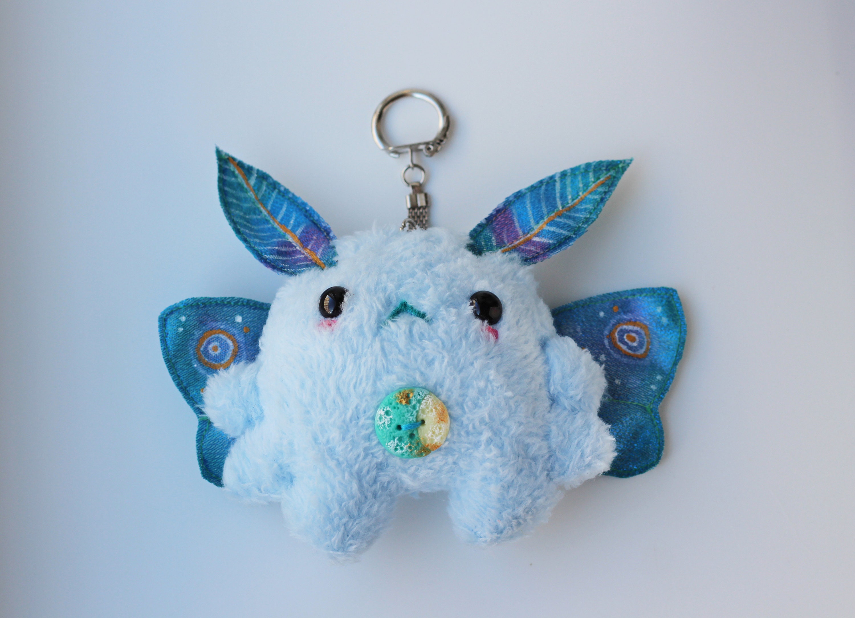 Plush Moth Toy , Cute Fluffy Moon Moth Doll for Keychain , Glowing ...