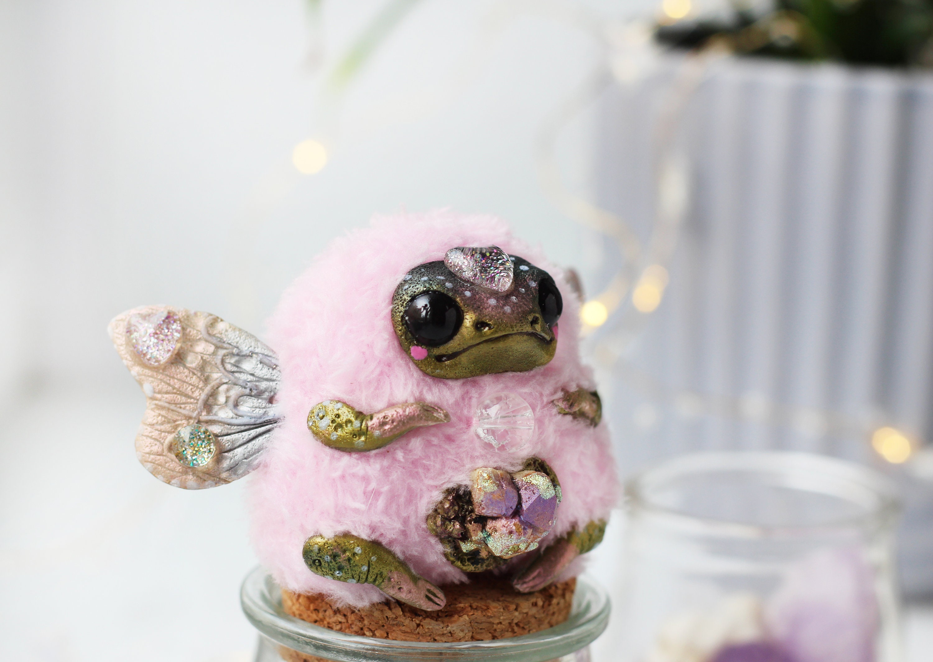 Ooak Art Doll Toad , Pink Plush Miniature Toad, Cute Collectible Toy ...