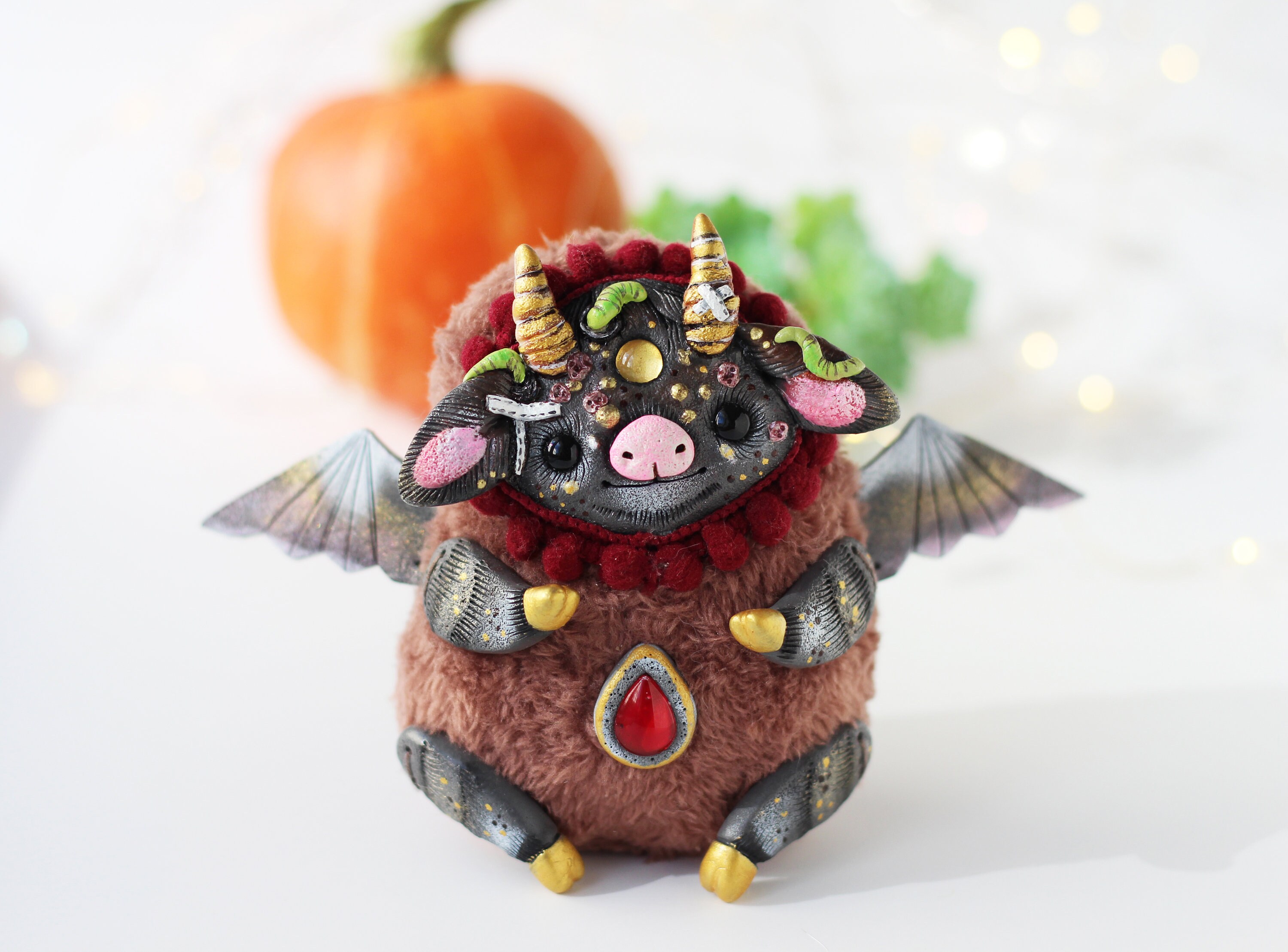 Creepy Monster Doll, Fluffy Plush Art Toy in a One Copy . Little ...