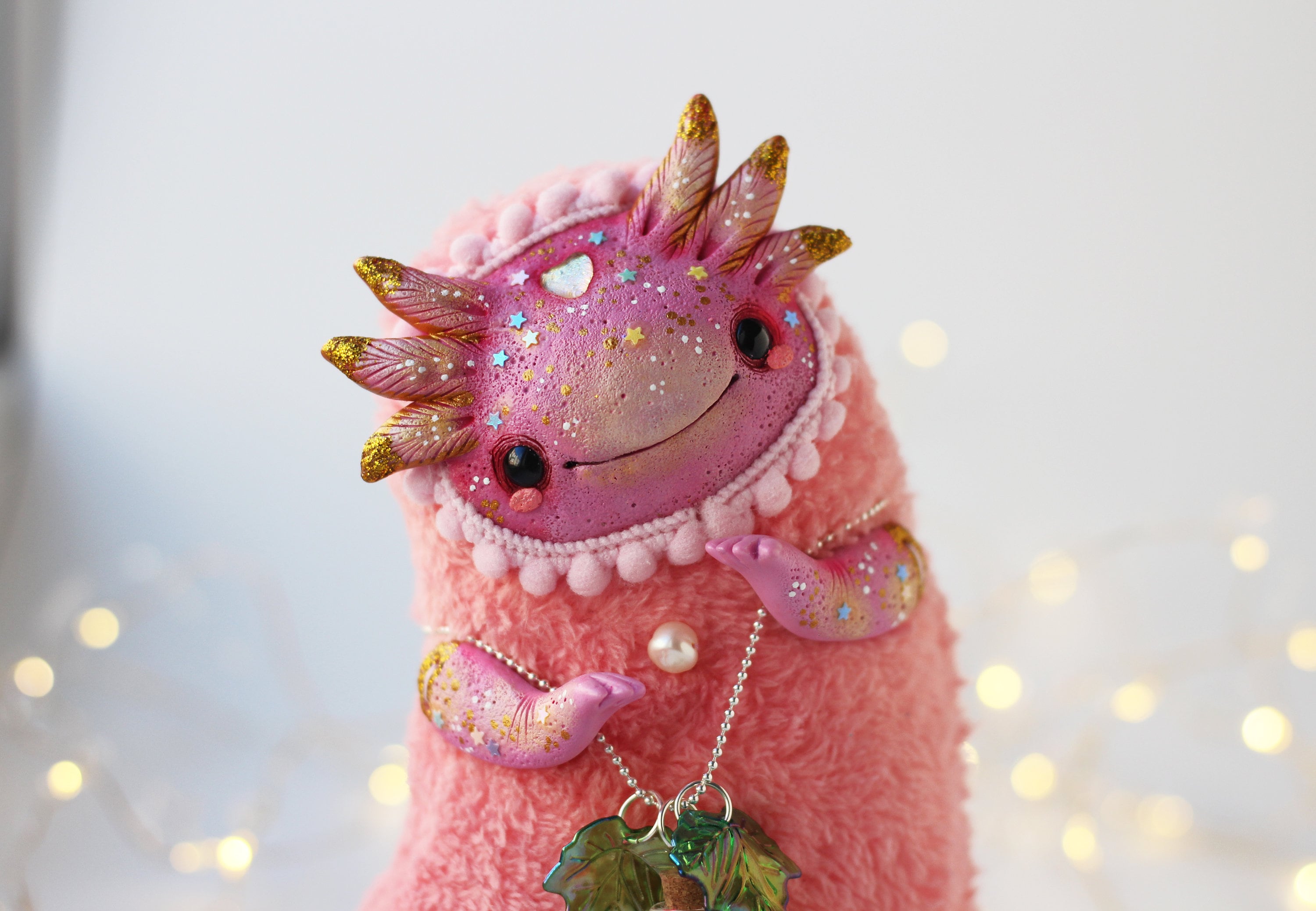 Axalotl Doll Ooak Cute Plush Pink Toy, Lizard Doll , Original Gift - Etsy