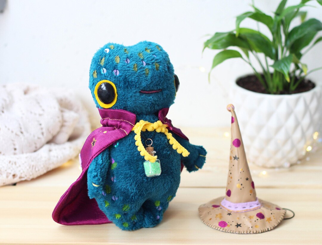 Cute Plush Frog Toy , Collectible Art Doll Toad , Kawaii Fluffy Ooak ...