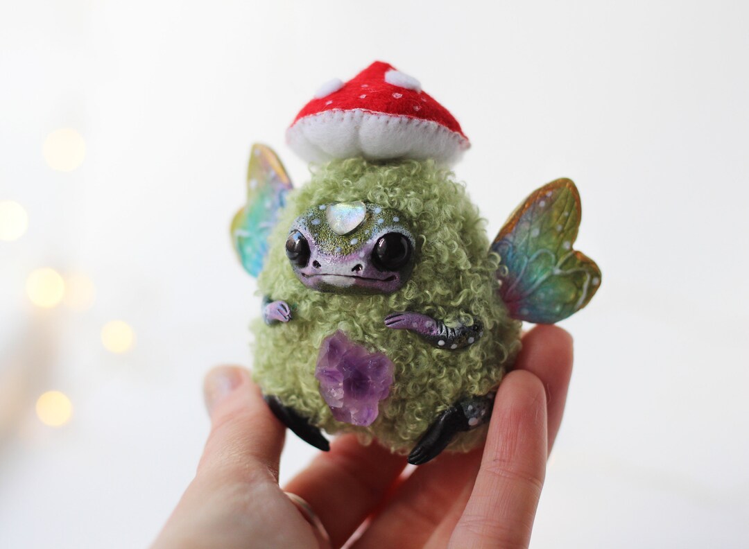 Miniature Art Doll Frog , Collectible Fluffy Plush Toy Toad , Ooak ...