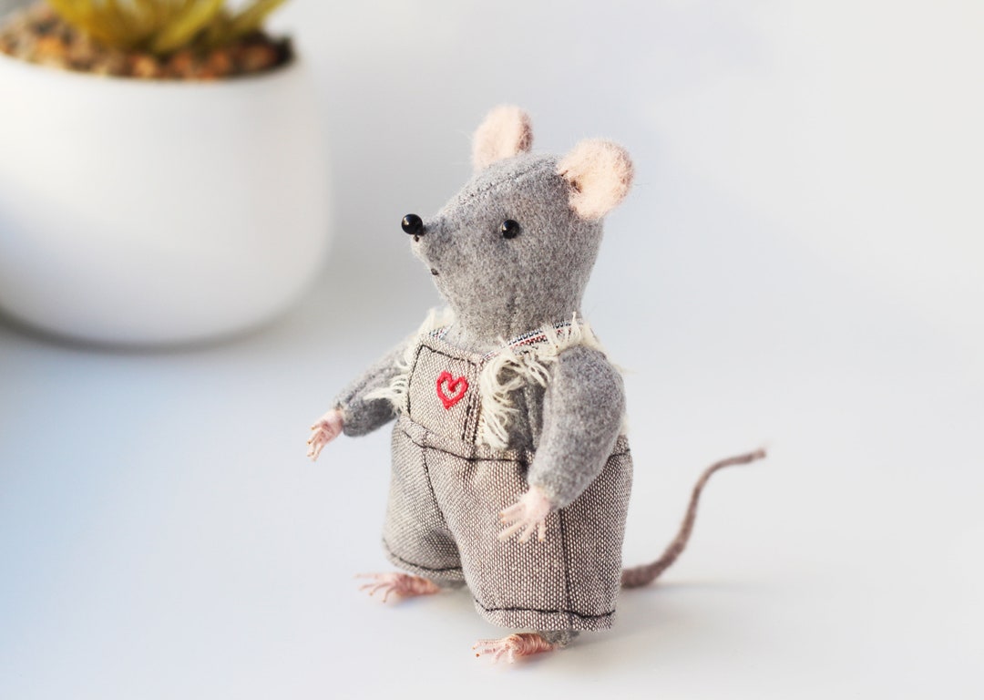 Mouse Art Doll, Collectible Wool Mouse Toy, Cute Plump Rat for Gift - Etsy