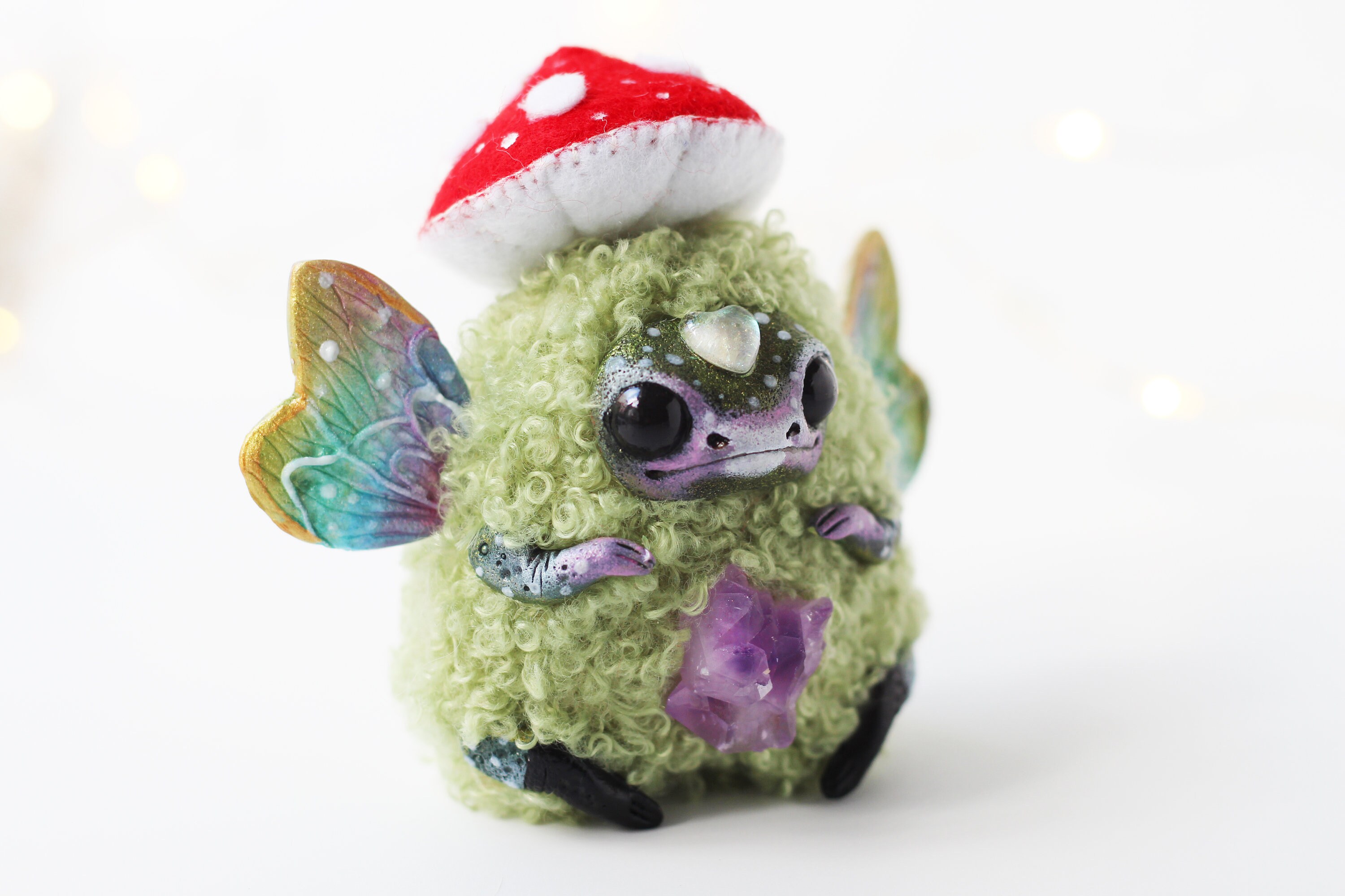 Miniature Art Doll Frog , Collectible Fluffy Plush Toy Toad , Ooak ...