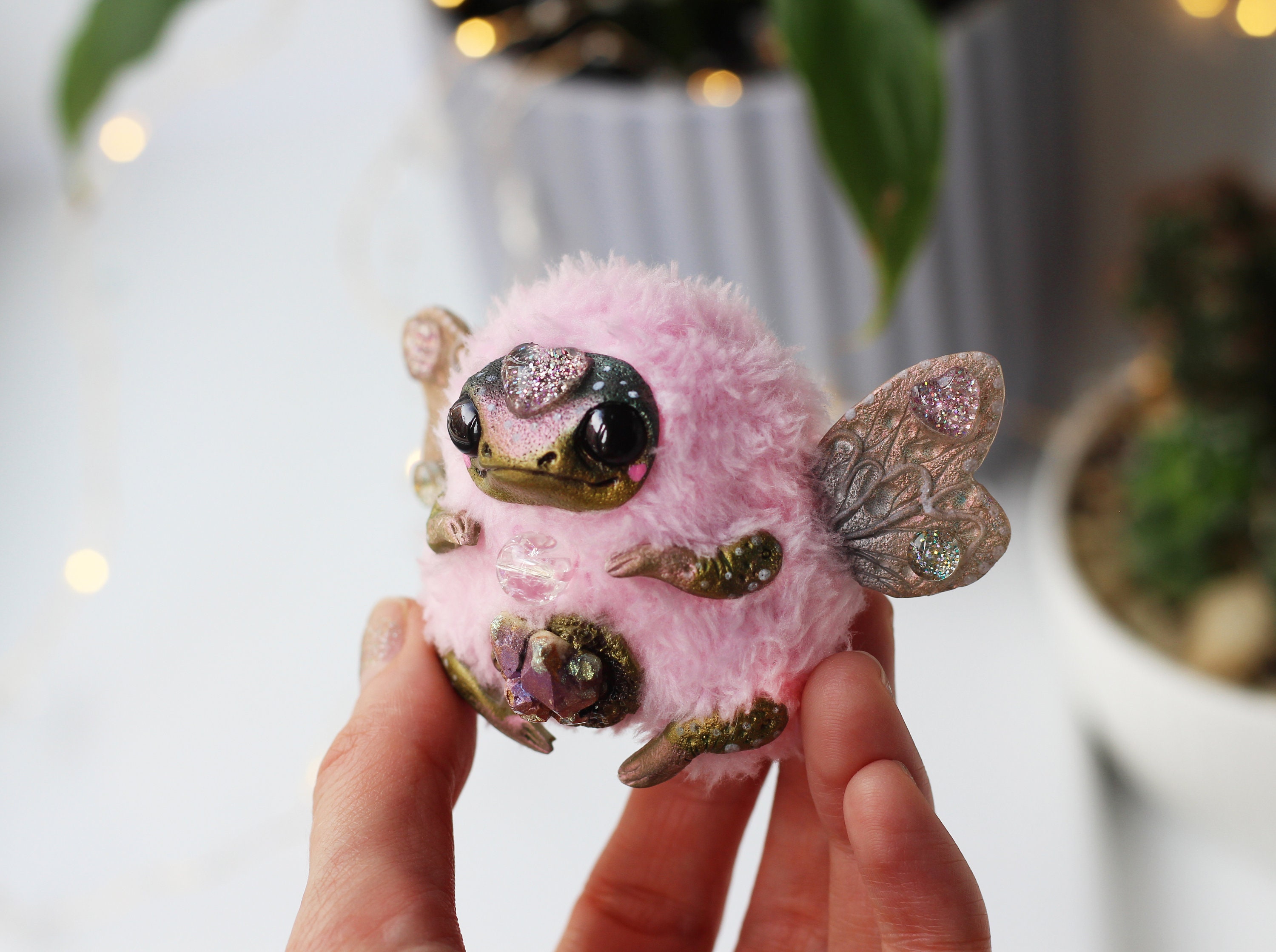 Ooak Art Doll Toad , Pink Plush Miniature Toad, Cute Collectible Toy ...