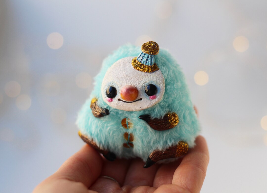 Snowman Doll Ooak Collectible Miniature Plush Toy - Etsy