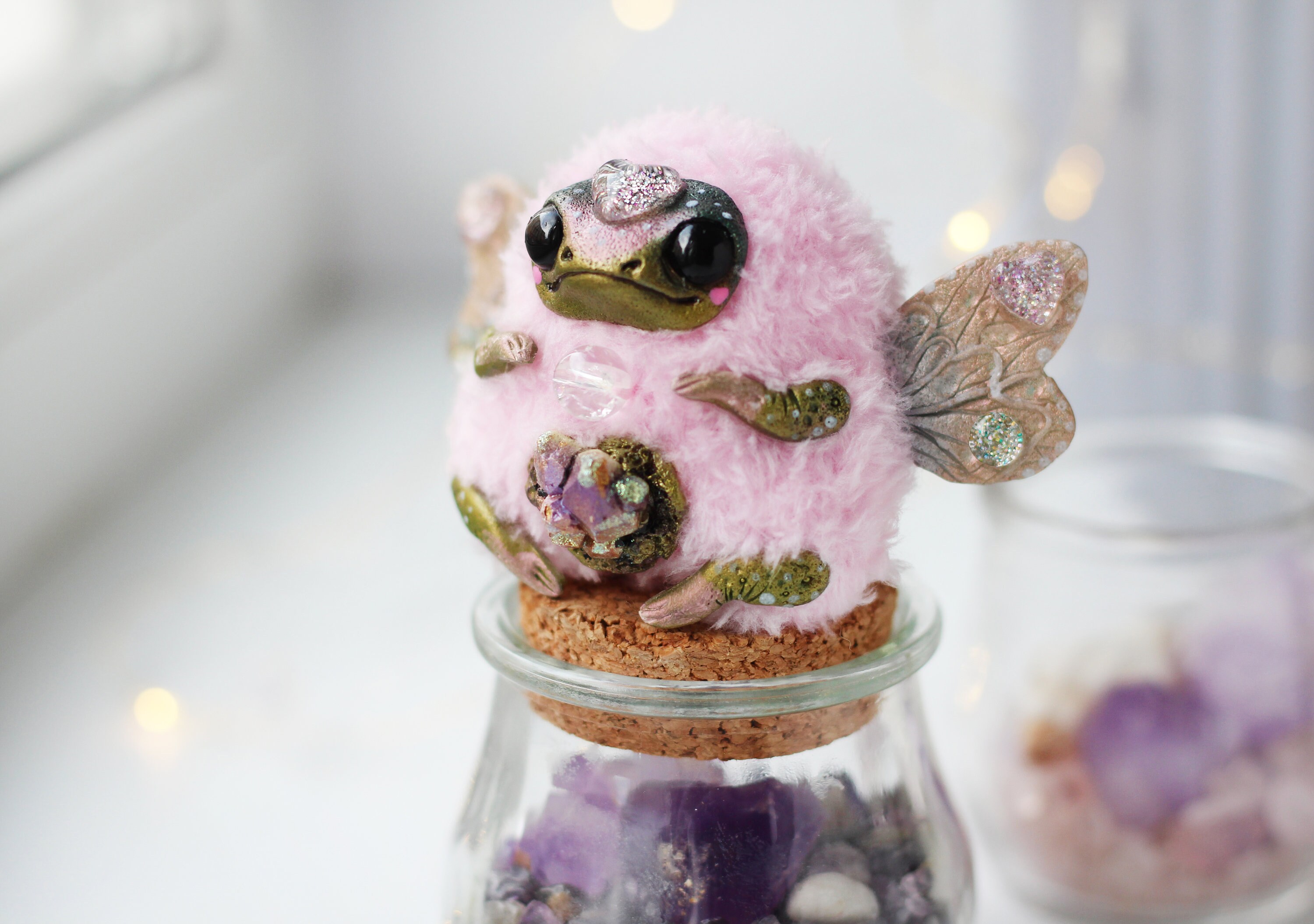 Ooak Art Doll Toad , Pink Plush Miniature Toad, Cute Collectible Toy ...