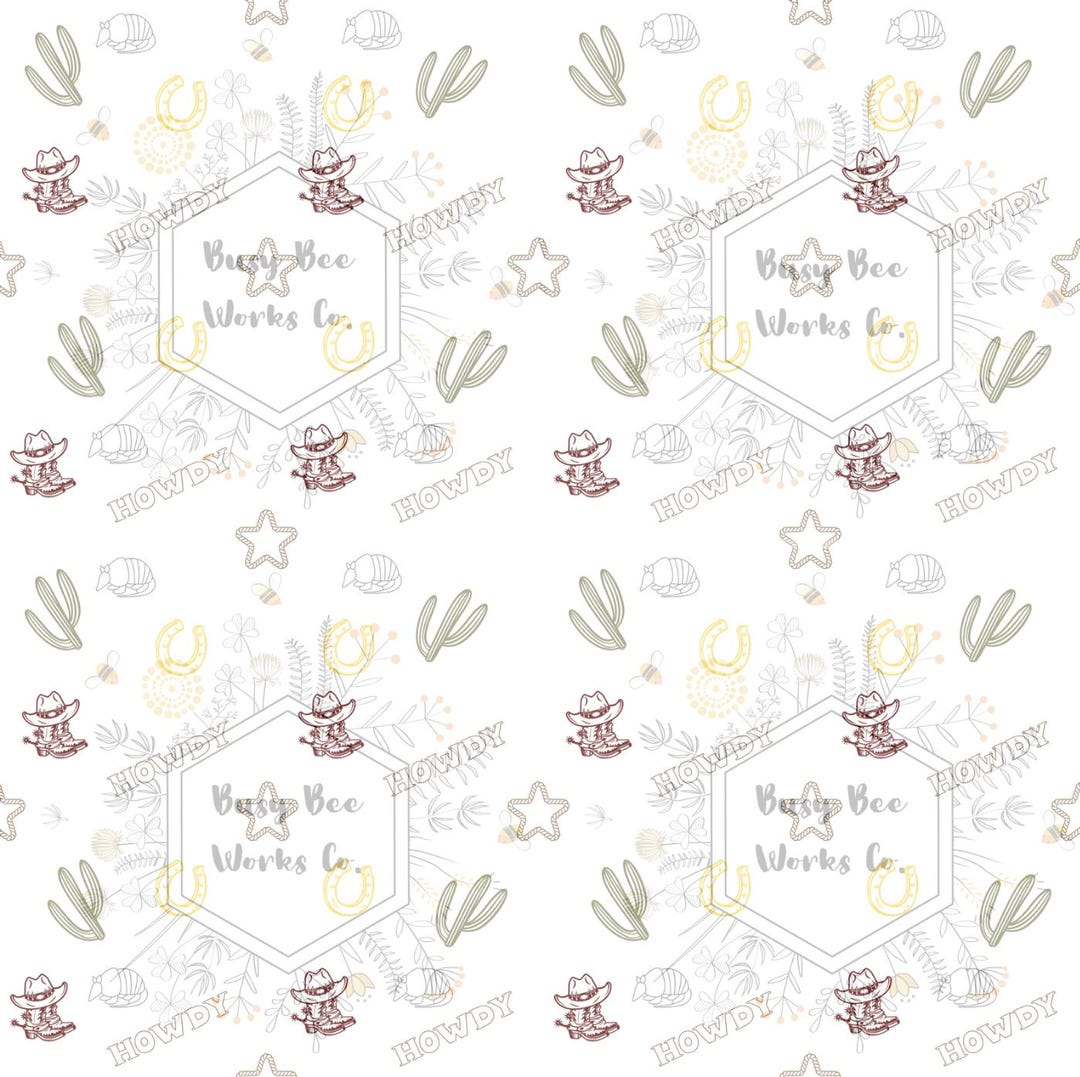 Howdy Western Theme Seamless Digital PNG Pattern - Etsy