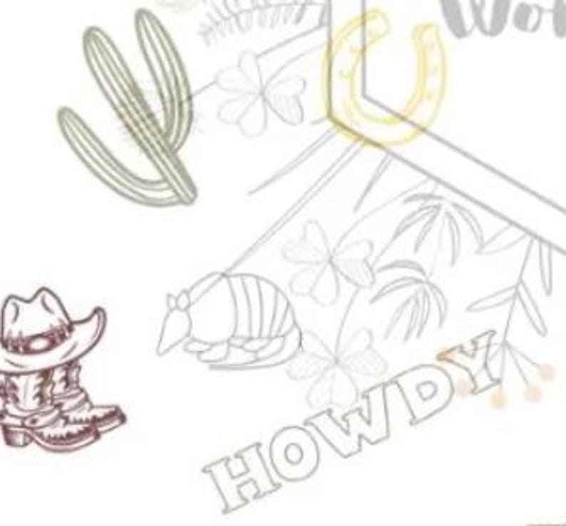 Howdy Western Theme Seamless Digital PNG Pattern - Etsy