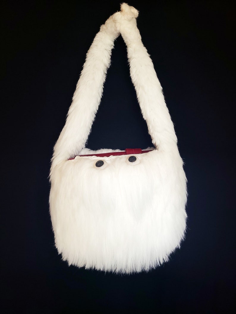 Monster Purse Leather and Faux Fur Handmade Handbag With 3D Printed ...