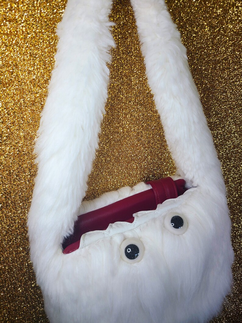 Monster Purse! Leather and Faux Fur Handmade Handbag With 3D Printed ...