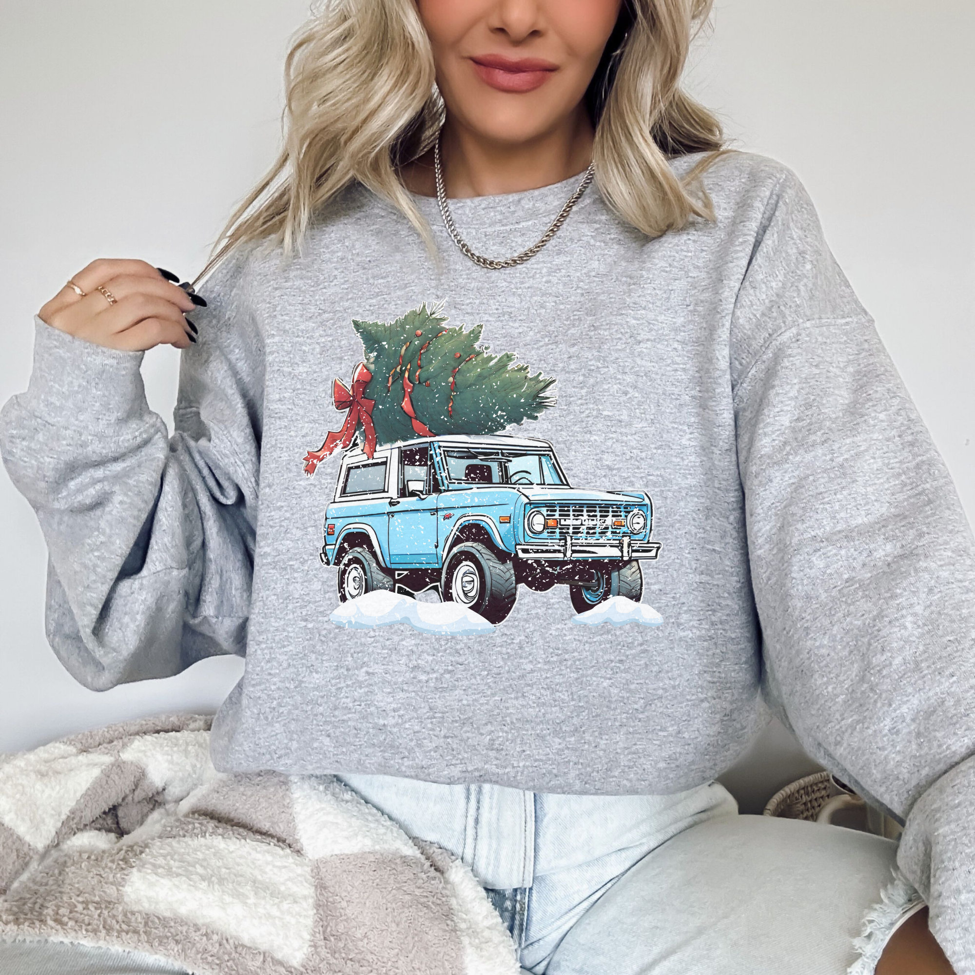 Vintage Bronco Sweatshirt, Christmas Tree Sweatshirt, Soft Christmas ...