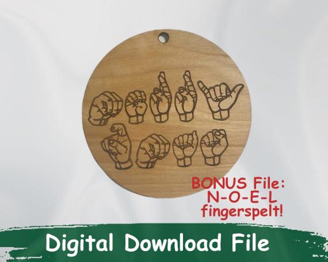 ASL Merry Christmas American Sign Language Christmas Ornament SVG DXF ...