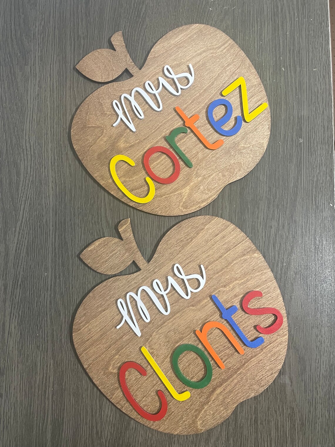 Personalized Teacher Apple Wall Decor, Classroom Hanger, Teacher ...