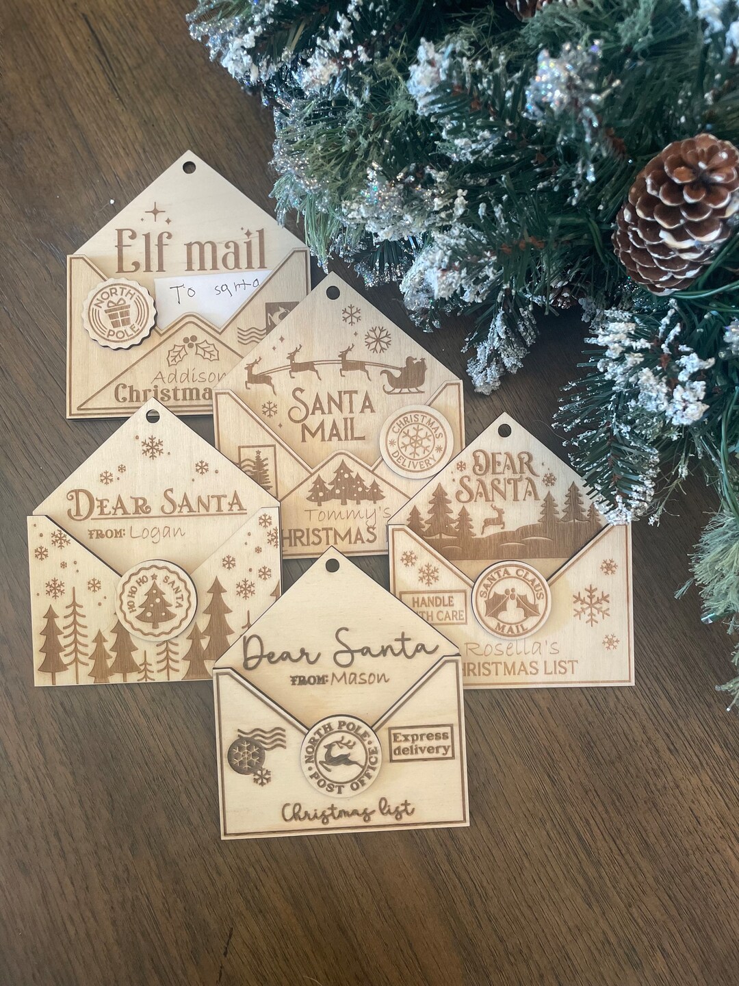 Letter to Santa Wooden Ornaments, Christmas Ornaments, Kids Christmas ...