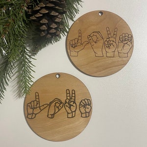 ASL Love Ornament, ASL Christmas Ornaments, I Love You Sign, American ...