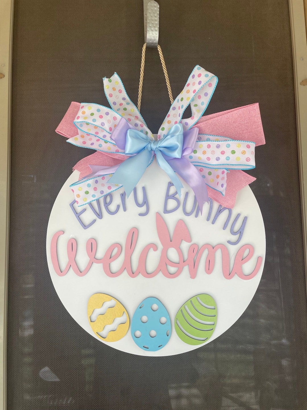 Every Bunny Welcome Easter Door Hanger Easter Front Door Decor Front ...
