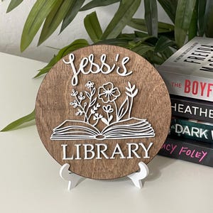 Personalized Library Sign, Book Shelf Decor, Book Merch, Booktok ...