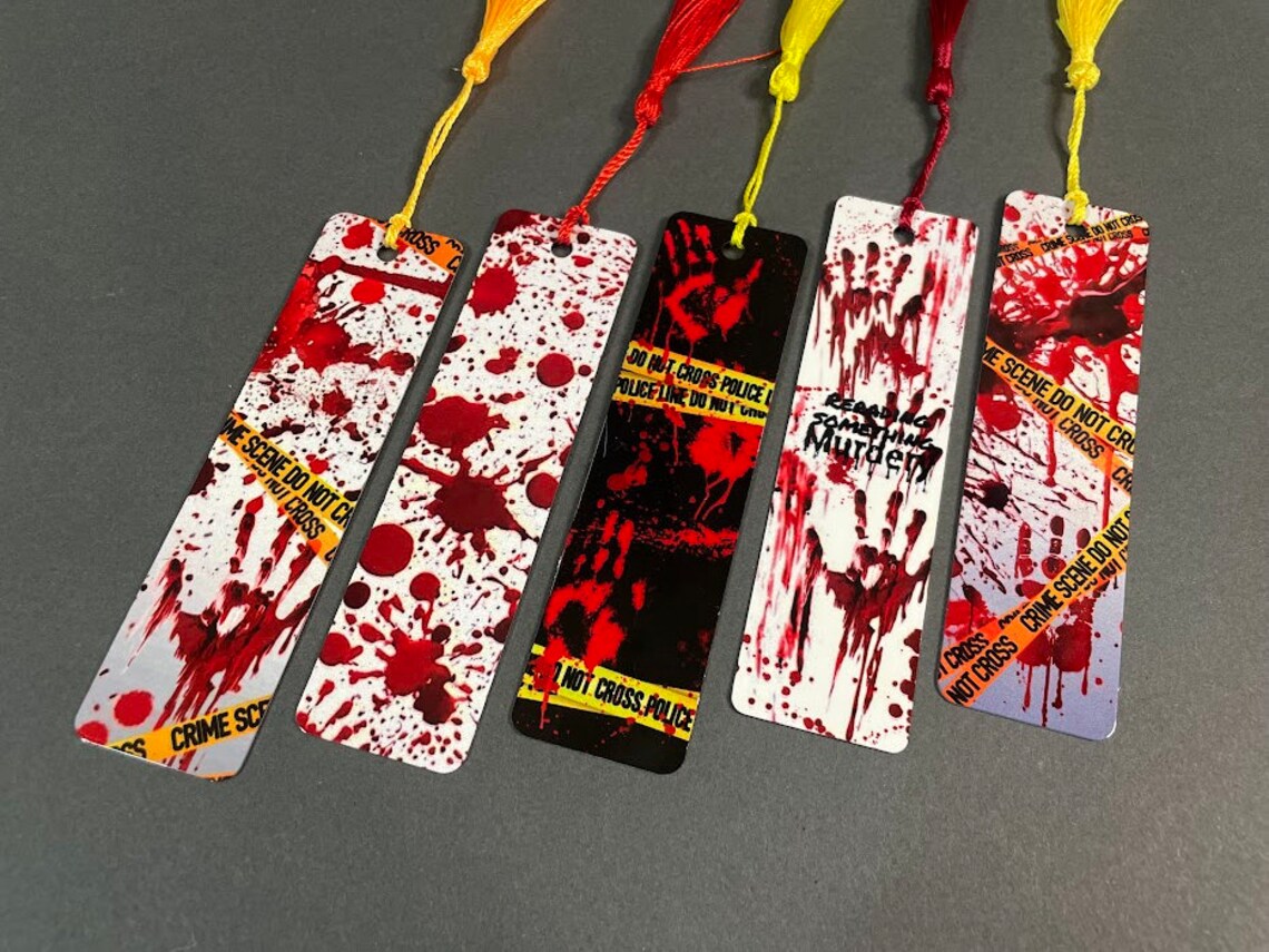 Crime Scene and Blood Spatter Bookmarks, Perfect Gift Ideas Thriller ...