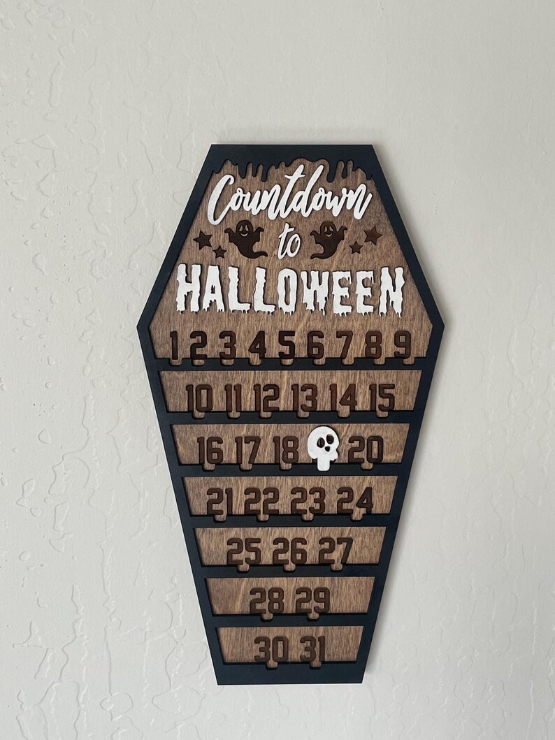 Halloween Coffin Countdown Calendar, Halloween Decor, Days Until ...