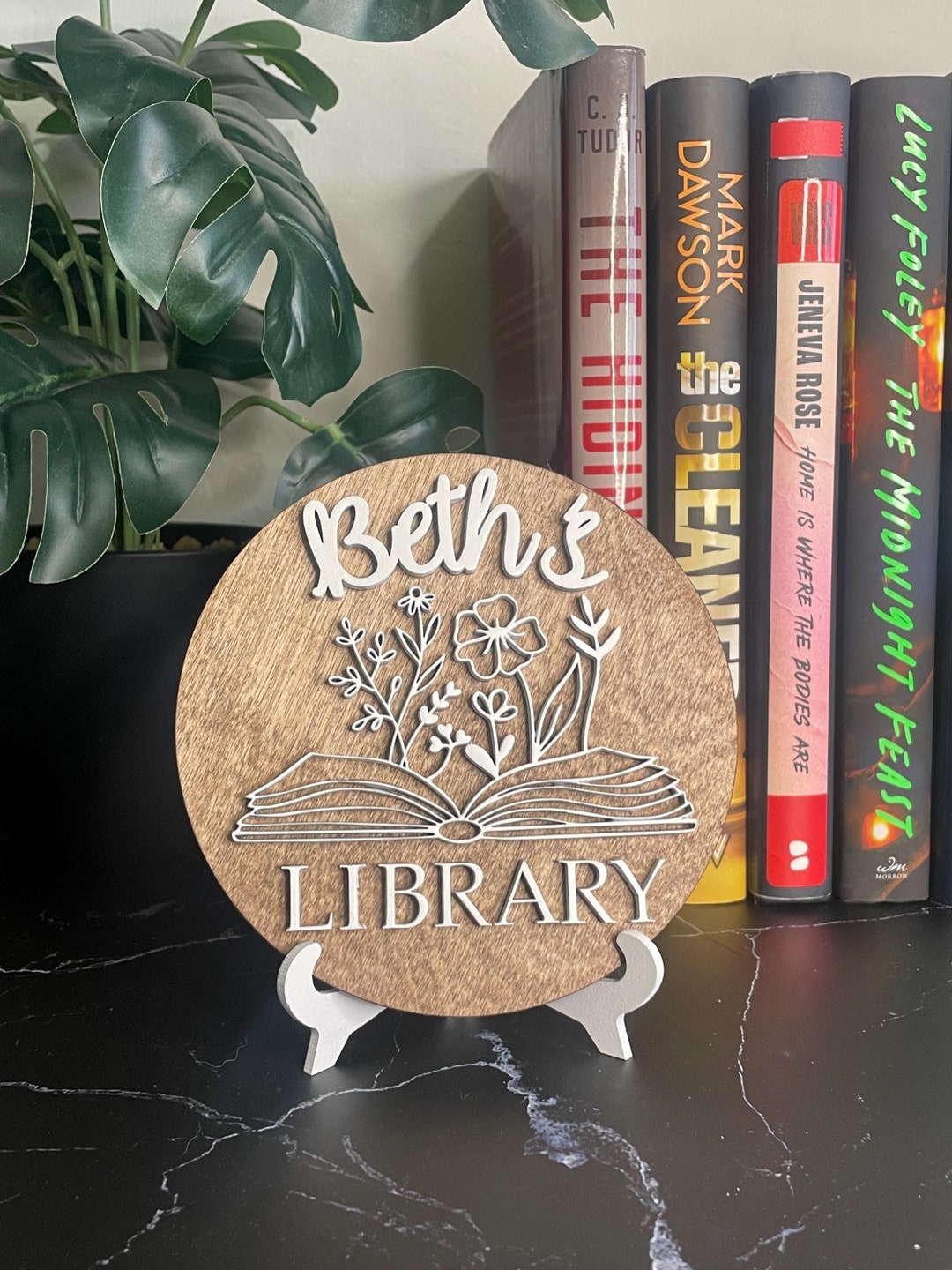 Personalized Library Sign, Book Shelf Decor, Book Merch, Booktok ...