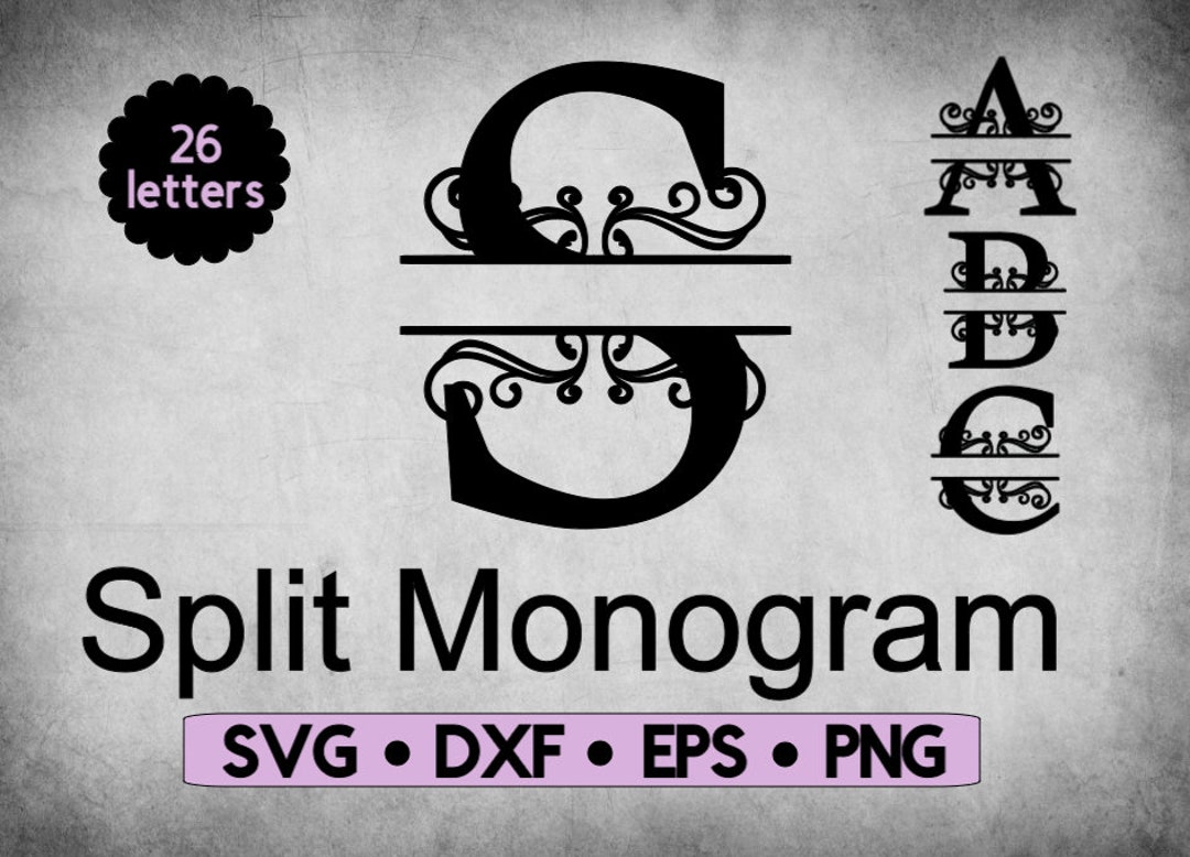 Split Monogram SVG Bundle Spilt Letter Family Last Name EPS - Etsy